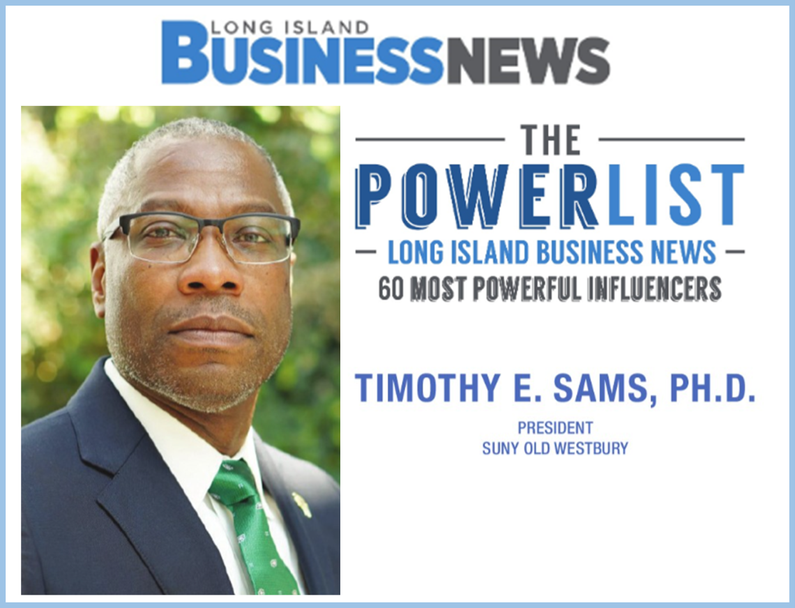 Timothy Sams Named to Power List | SUNY Old Westbury